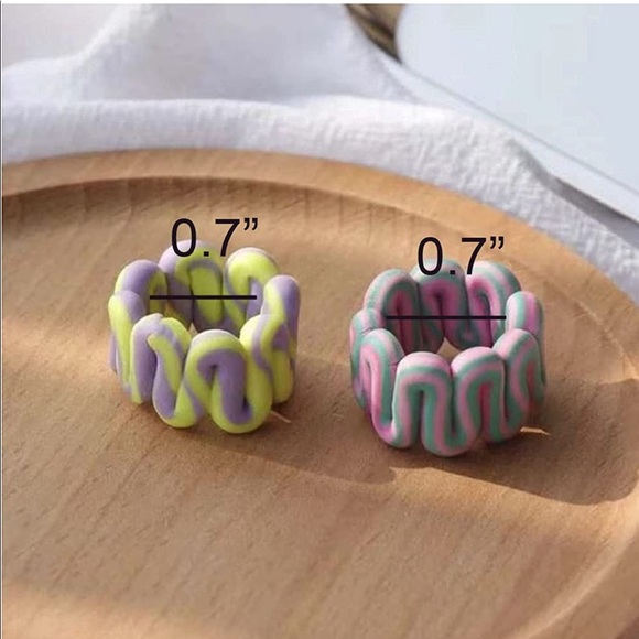 Jewelry | Chunky Indie Clay Rings Organic Way Shape Design | Poshmark